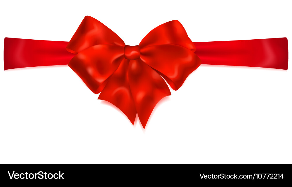 Red bow with horizontal ribbons Royalty Free Vector Image