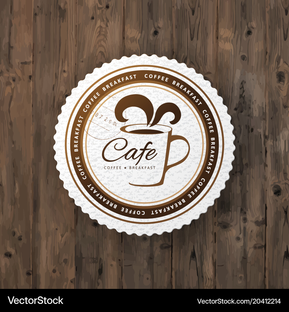 Round Cafe Sign Royalty Free Vector Image - VectorStock