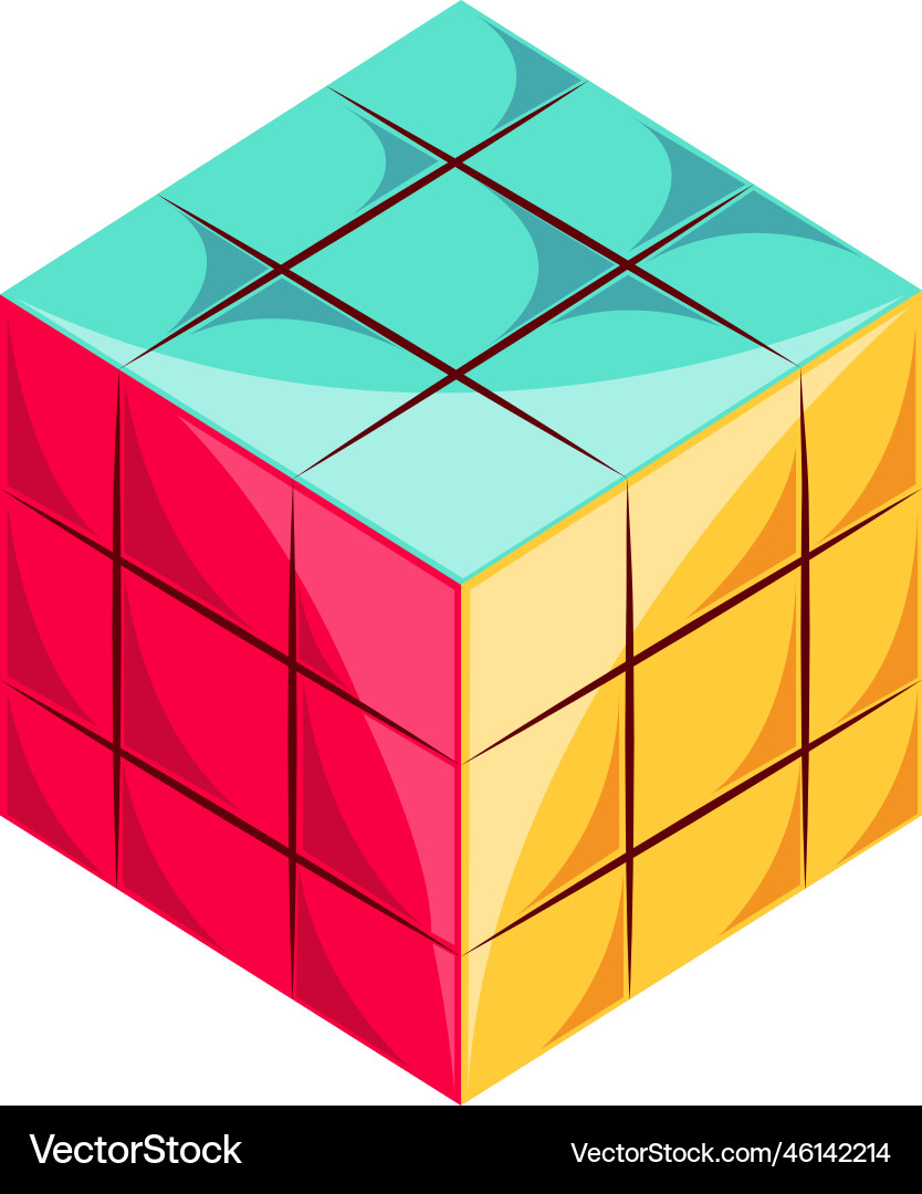 Rubiks cube retro icon Royalty Free Vector Image