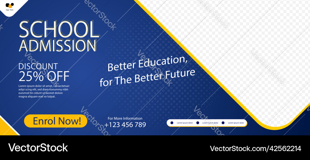 School admission enroll now template banner design