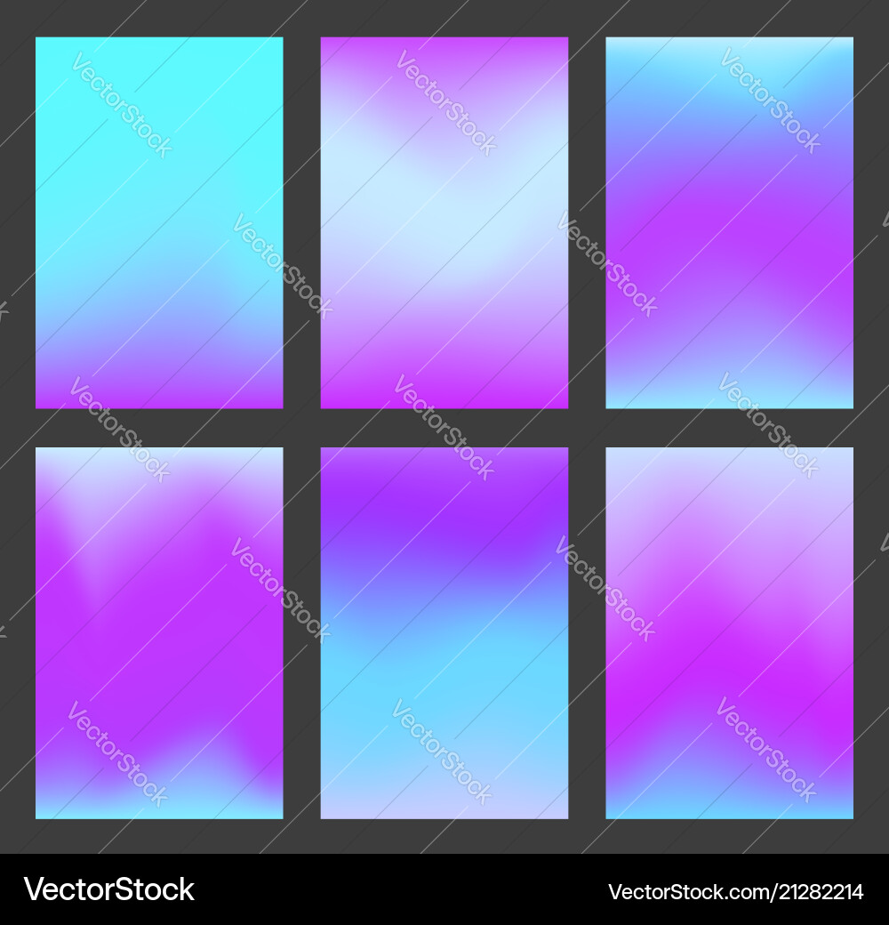 Set of calm blue and violet gradient ui background