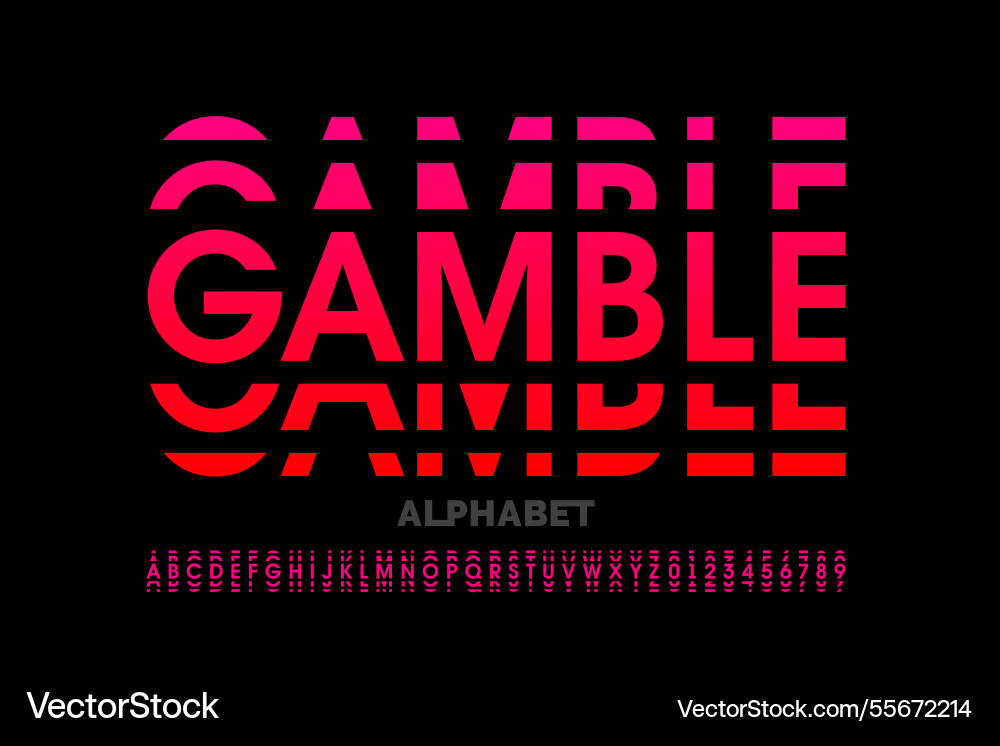 Slot machine style font Royalty Free Vector Image