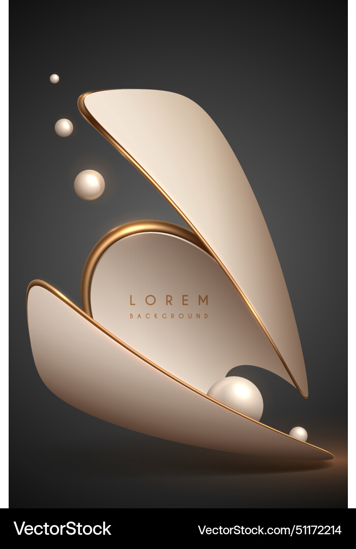 White and gold geometric shapes Royalty Free Vector Image