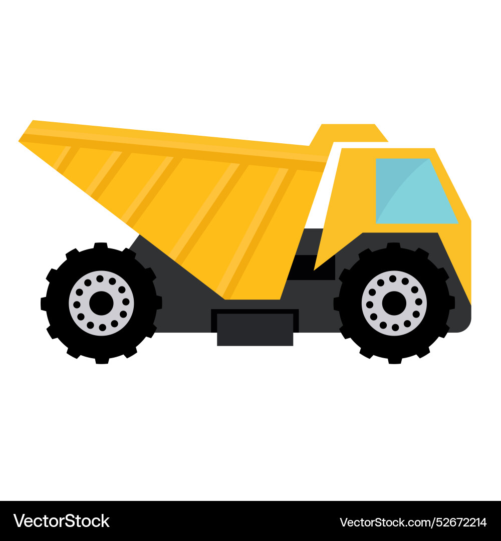 Yellow construction dump truck – Royalty-Free Vector | VectorStock