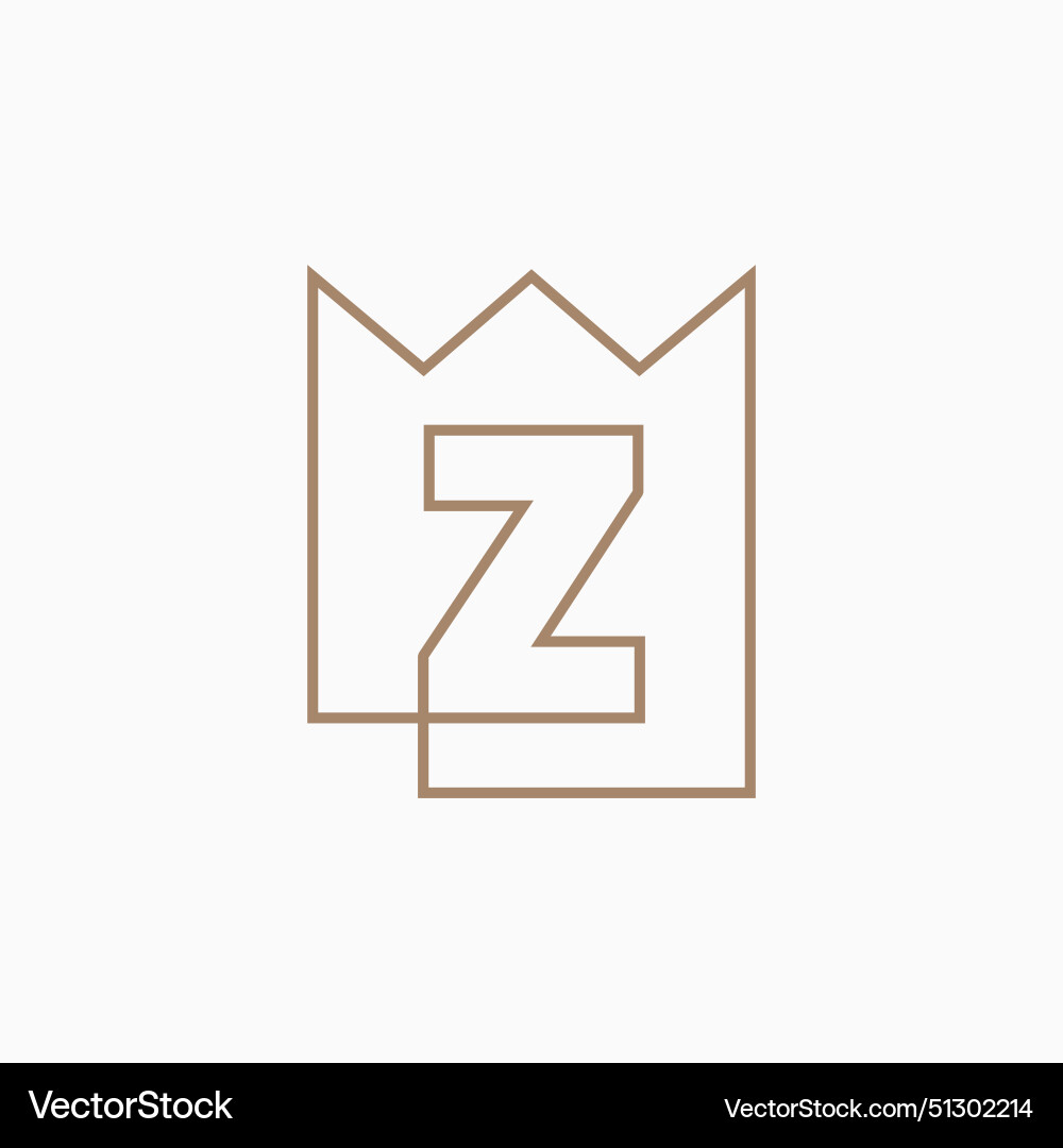 Z letter king crown logo icon Royalty Free Vector Image