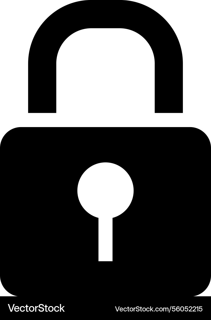 A simple padlock icon silhouette on white Vector Image