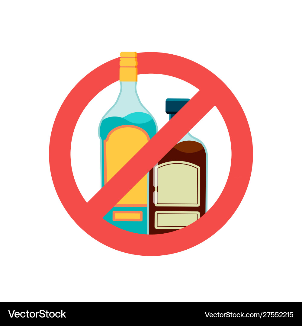 Alcohol Prohibition Sign Royalty Free Vector Image