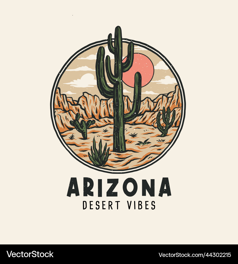 Arizona Desert Landscape Royalty Free Vector Image