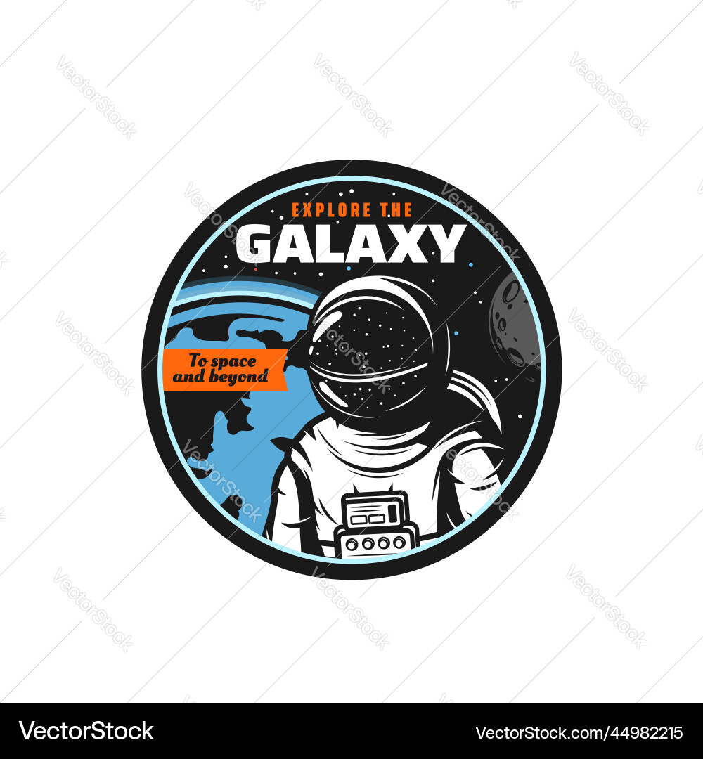 Astronaut in outer space galaxy research icon Vector Image