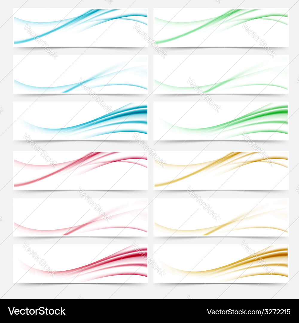 Colorful Line Header & Footer Set Royalty Free Vector