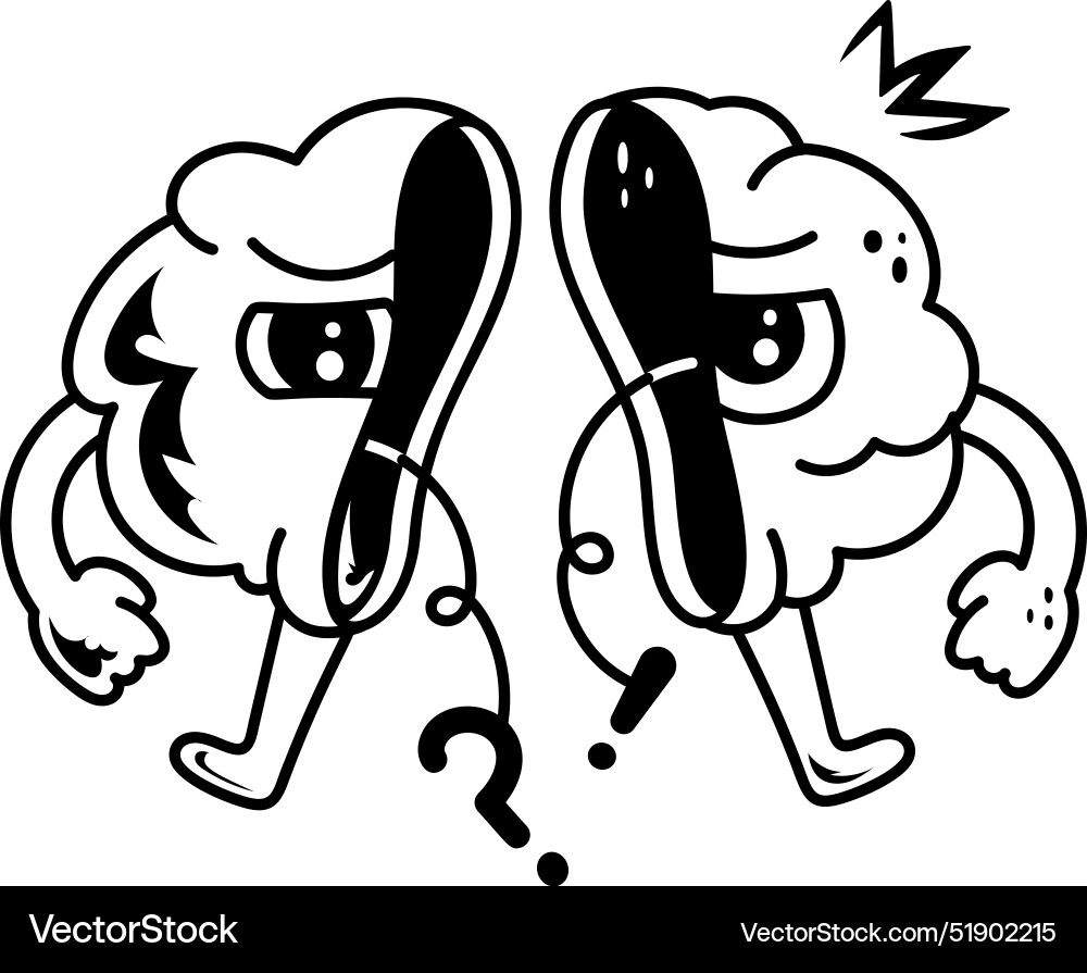 Confused brain Royalty Free Vector Image - VectorStock