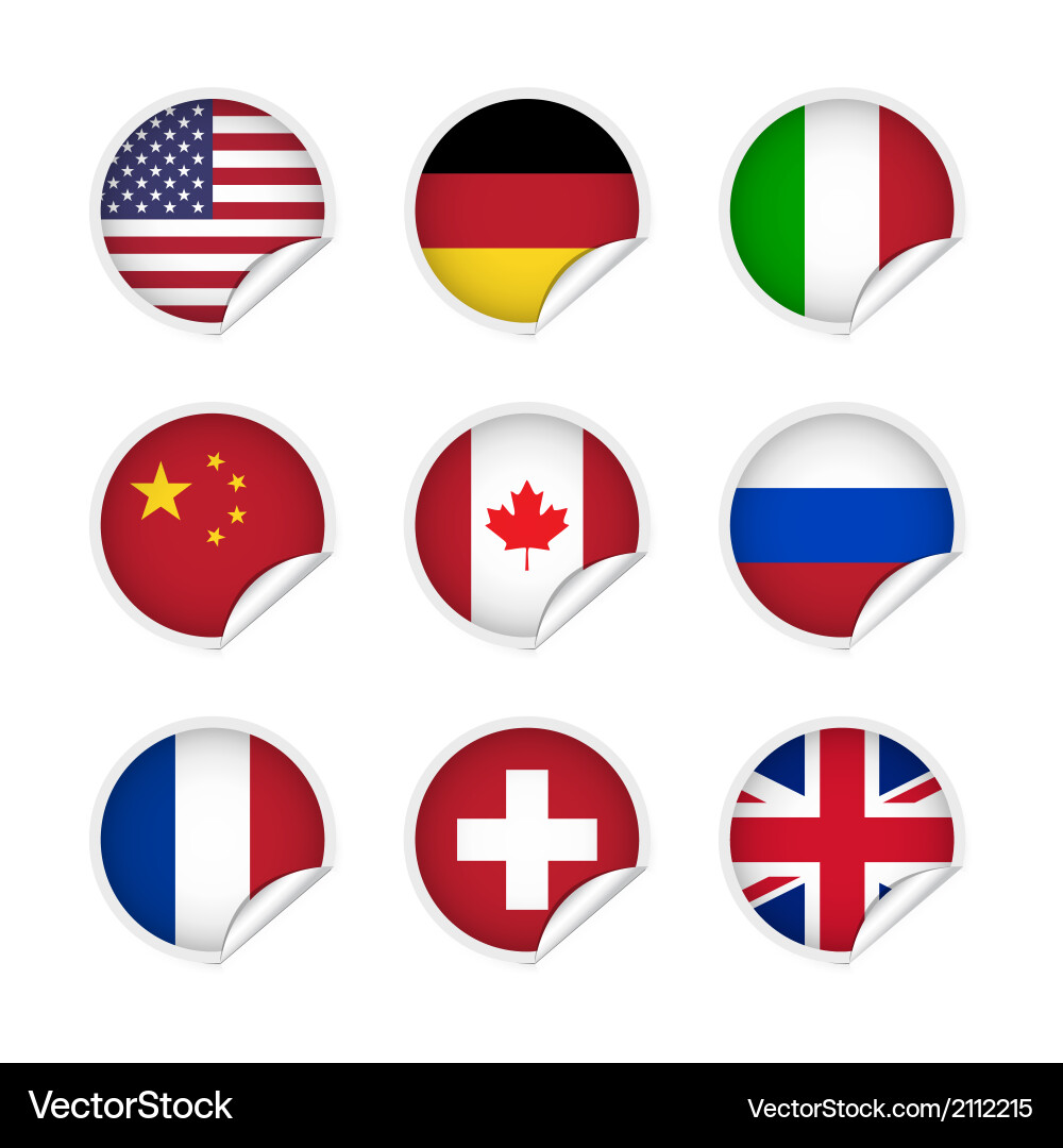 Flag stickers set 1 Royalty Free Vector Image - VectorStock