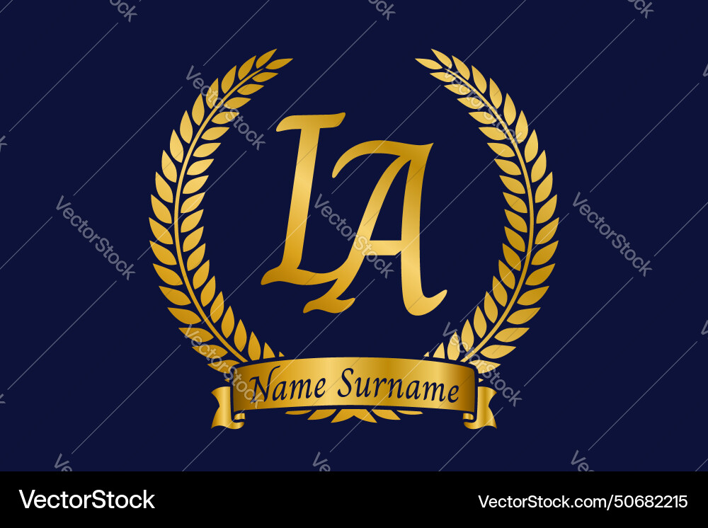 Initial letter i and a ia monogram logo design Vector Image