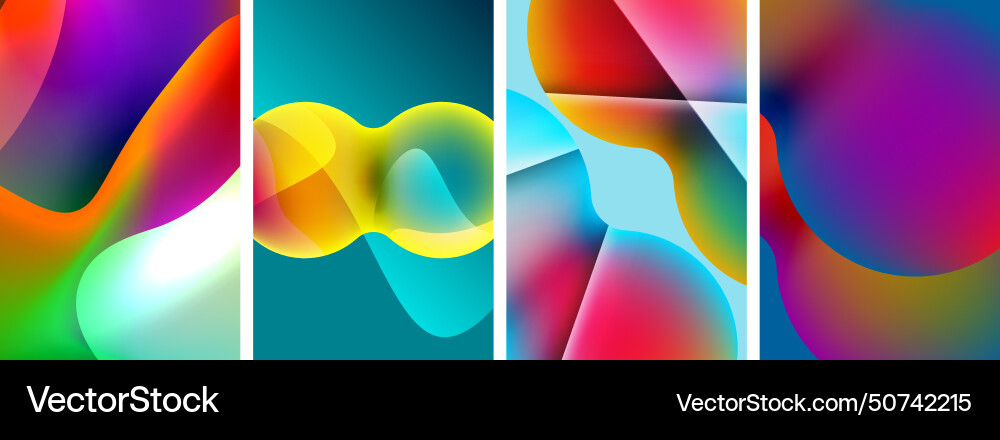 Liquid abstract shapes with gradient colors Vector Image