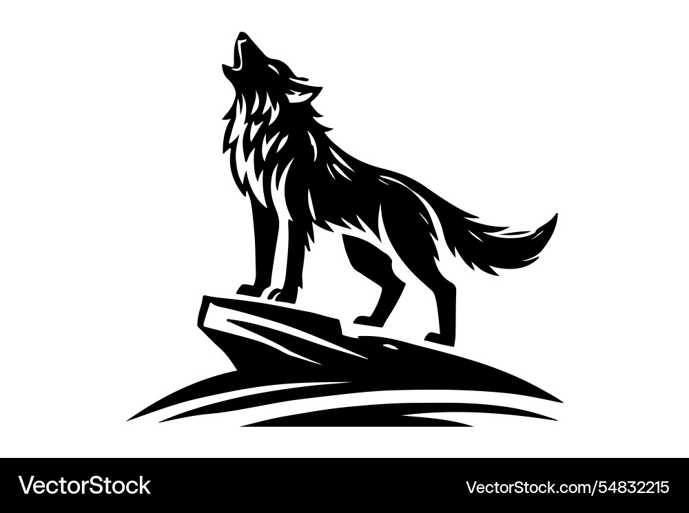 Lone wolf silhouette Royalty Free Vector Image