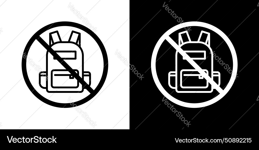 No backpacks allowed sign icon set prohibition Vector Image