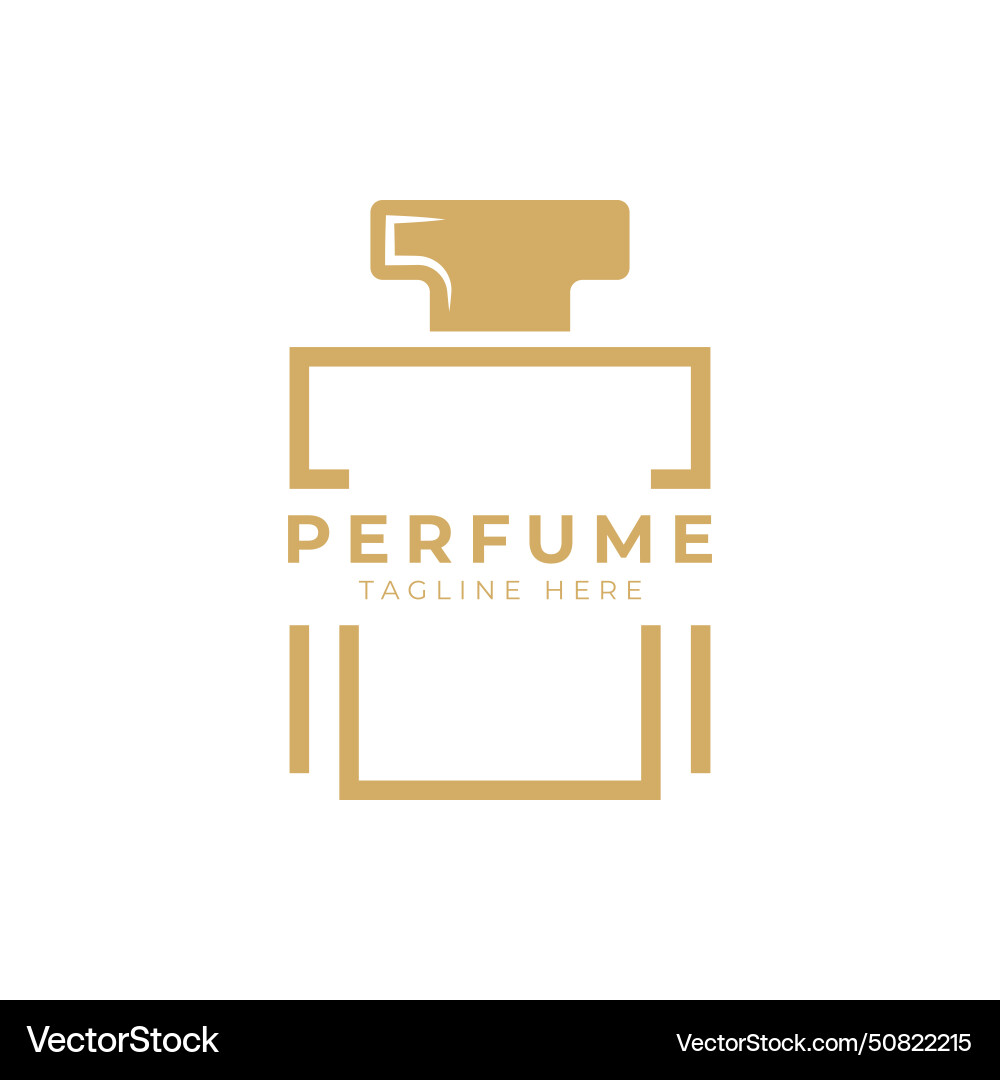 Simple luxury bottle perfume logo template Vector Image