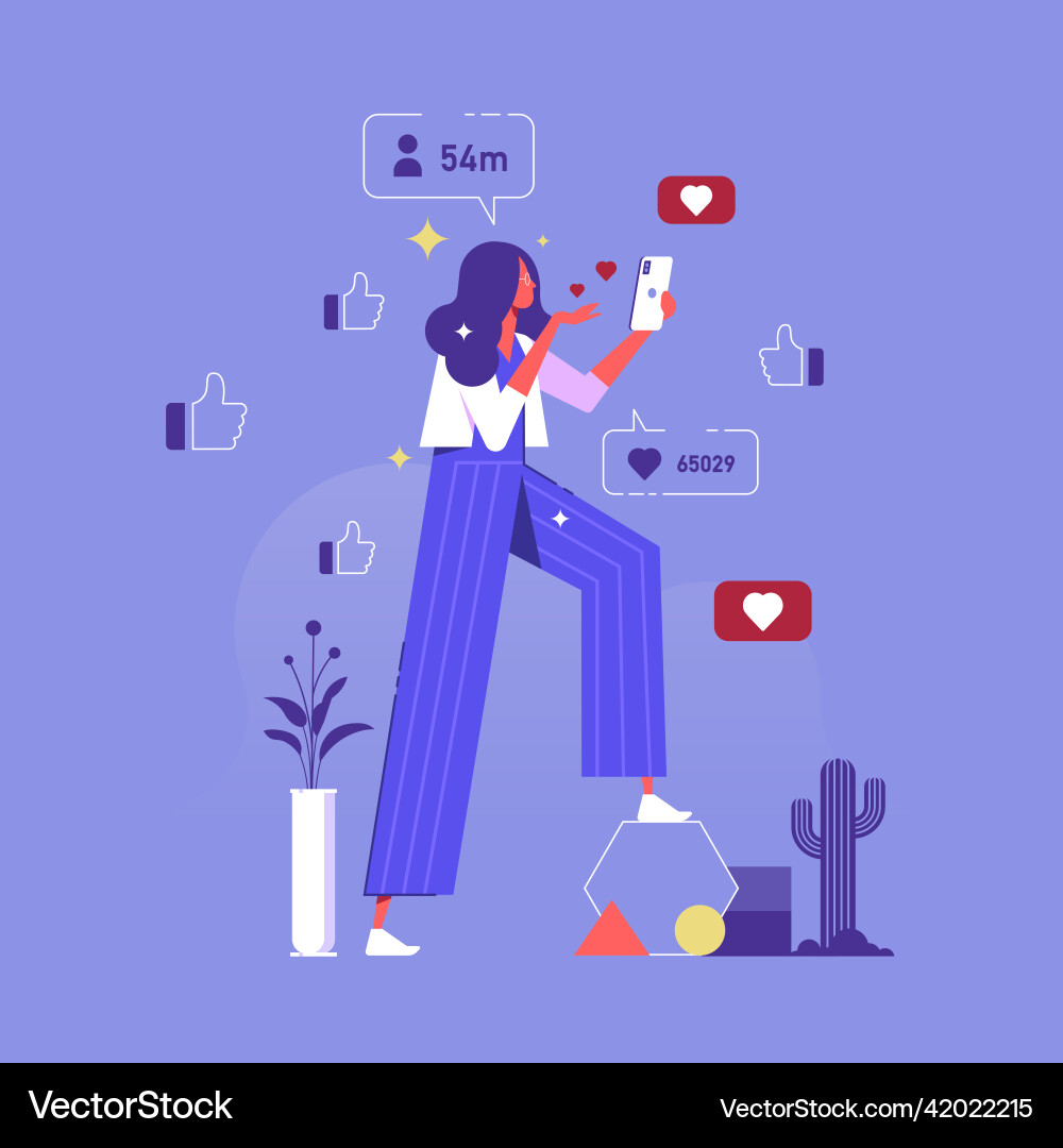 Social media content concept Royalty Free Vector Image