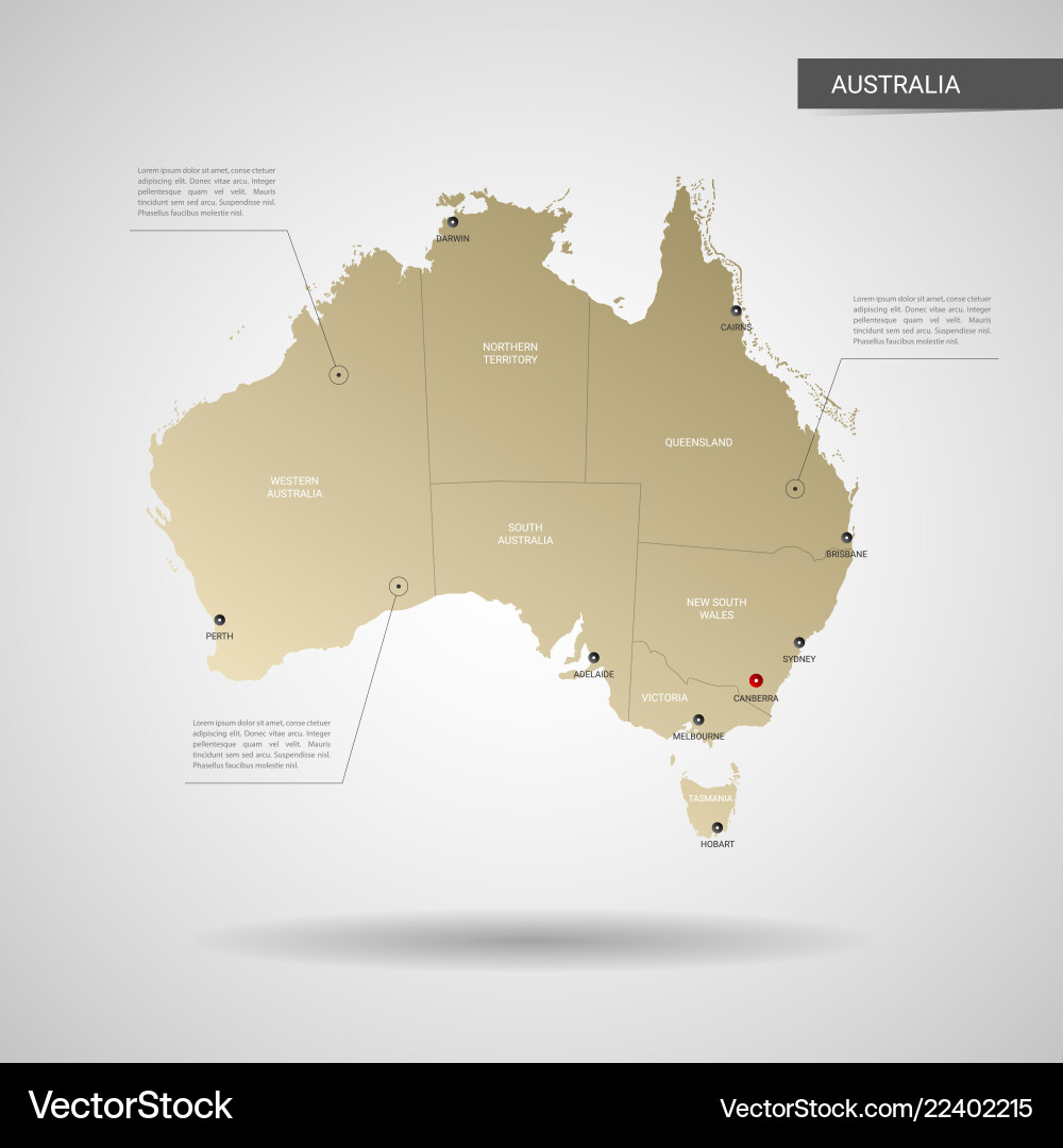 Stylized australia map Royalty Free Vector Image
