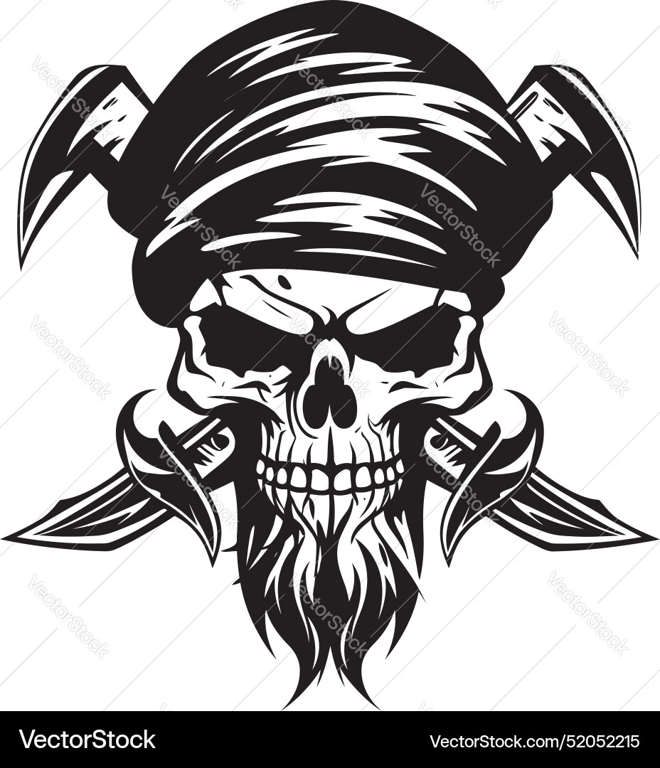 Swashbucklers insignia skull and dagger logo Vector Image