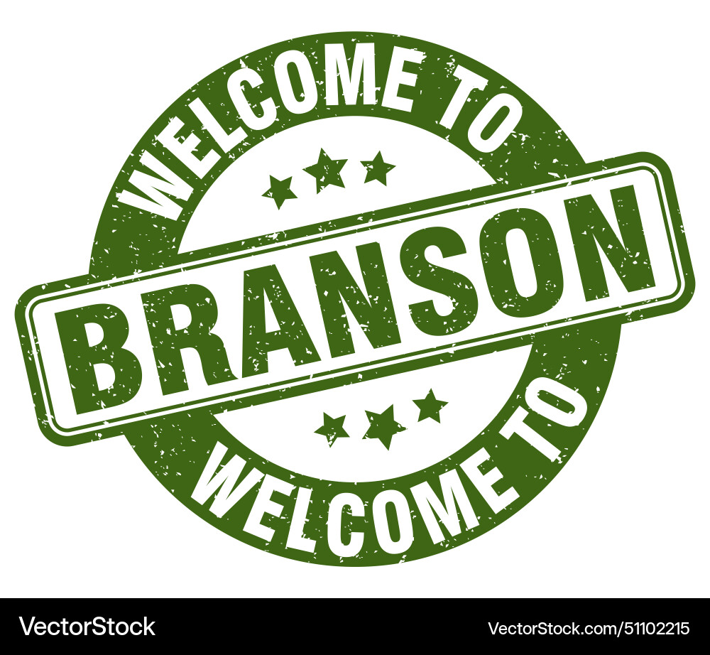 Welcome to branson stamp round sign Royalty Free Vector