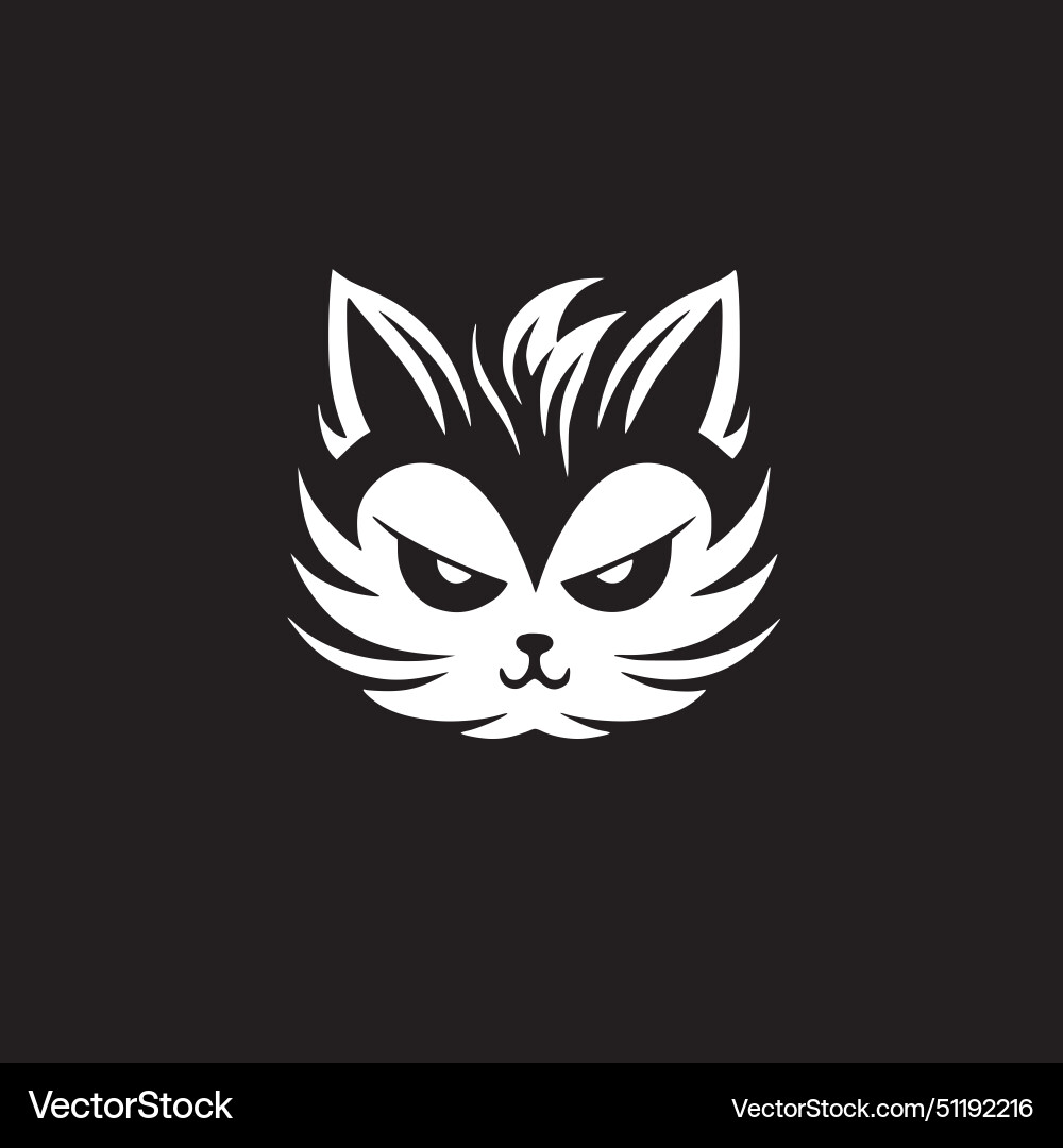 Cat - minimalist and flat logo Royalty Free Vector Image