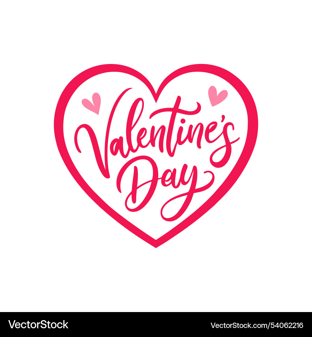 Happy valentines day calligraphy art Royalty Free Vector