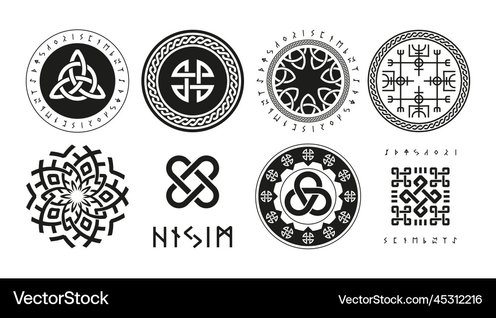 Norse runic logo scandinavian pagan esoteric Vector Image