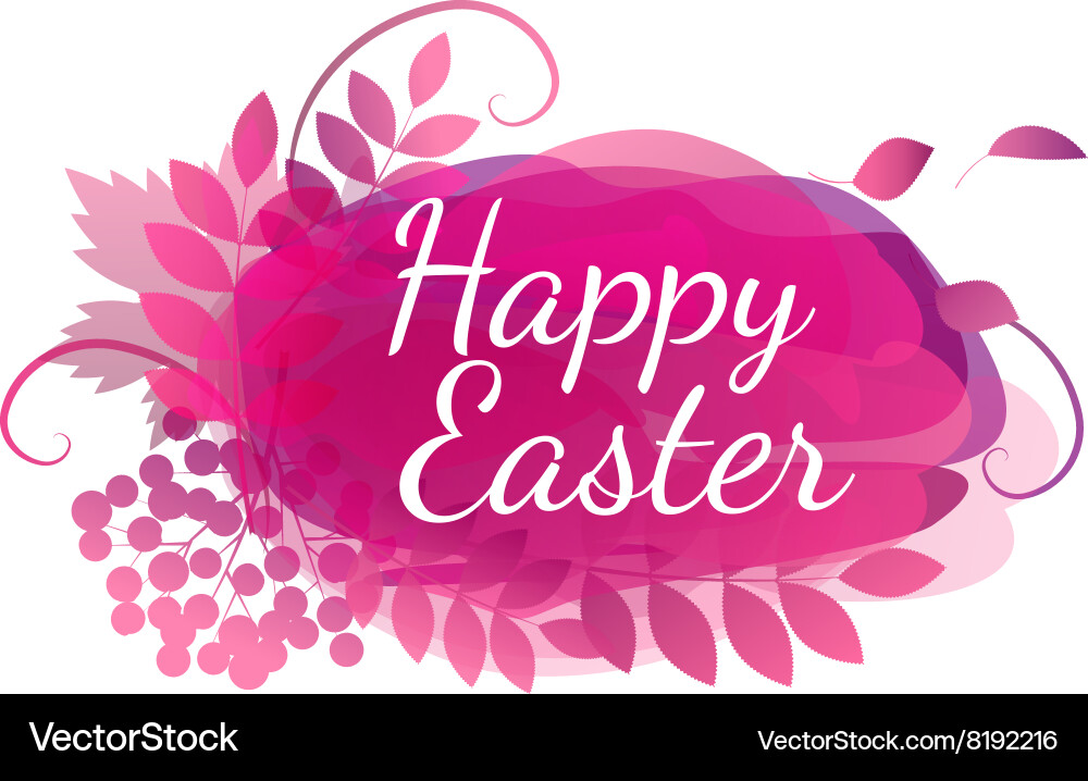 Pink floral watercolor letters for easter Vector Image