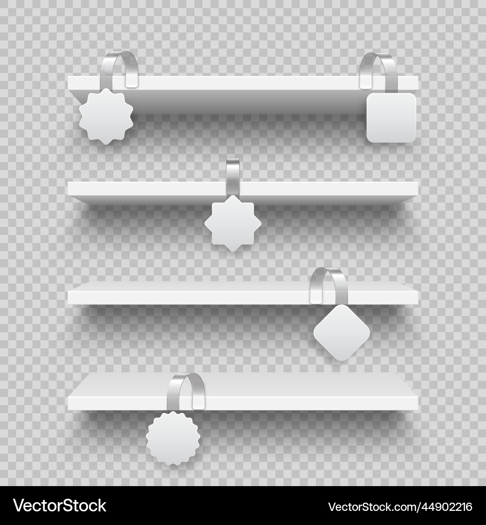 Realistic store shelves supermarket Royalty Free Vector