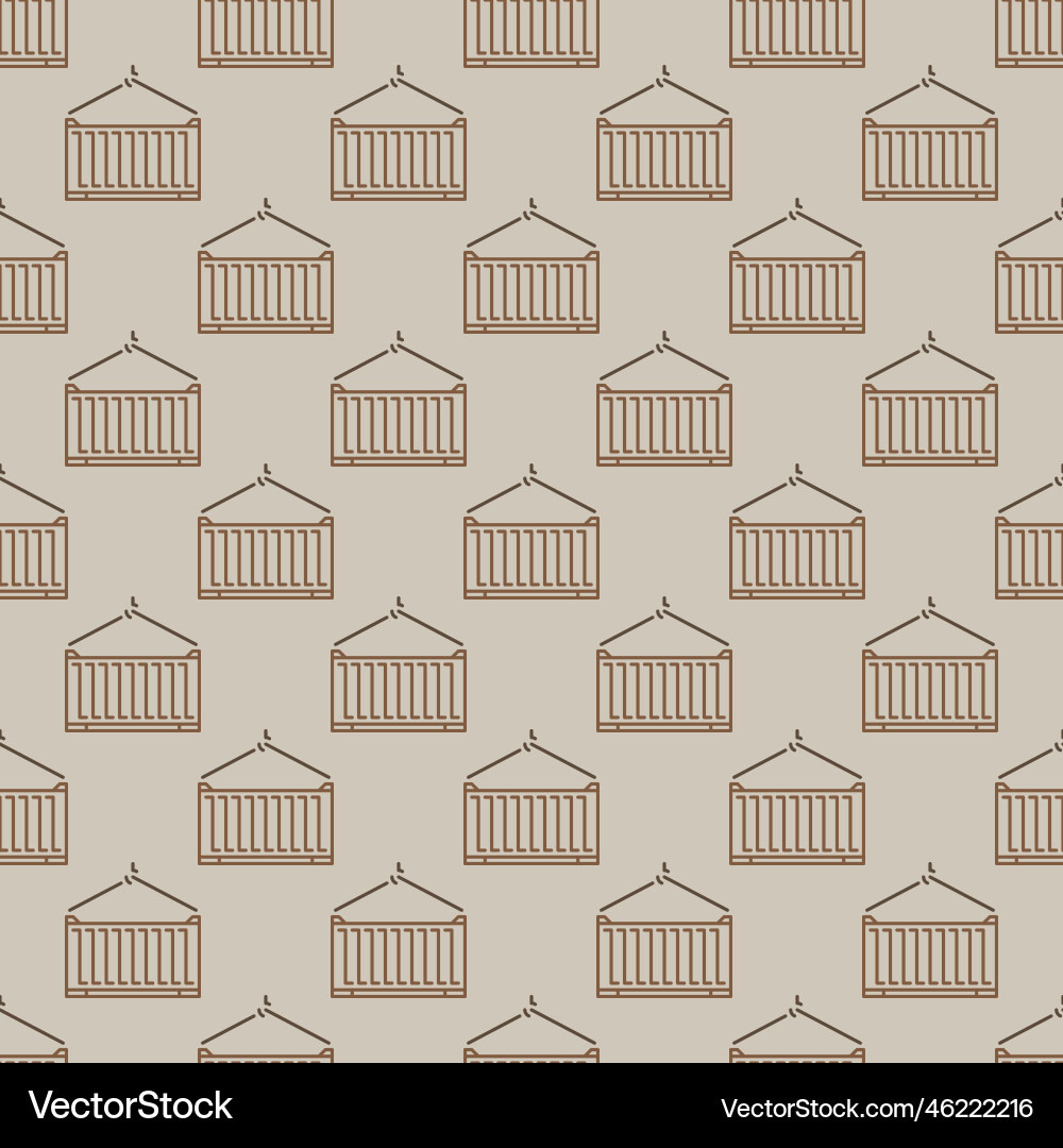 Shipping container outline seamless pattern Vector Image