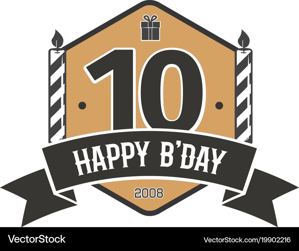 Tenth anniversary vintage emblem 10 years Vector Image