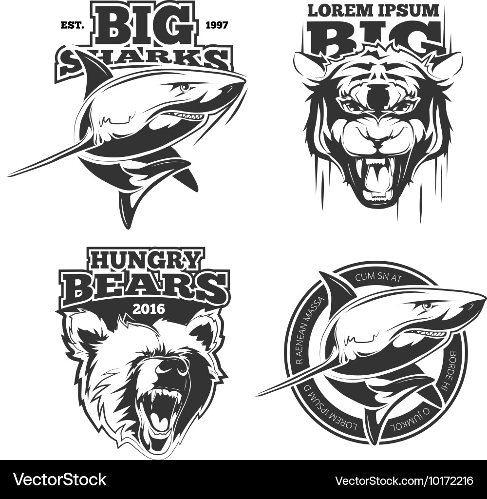 Wild Animal Retro Labels Royalty Free Vector Image