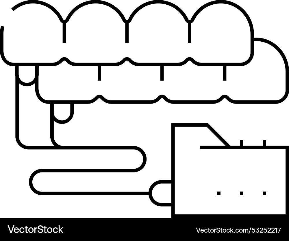 Apparatus for pneumatic massage line icon Vector Image