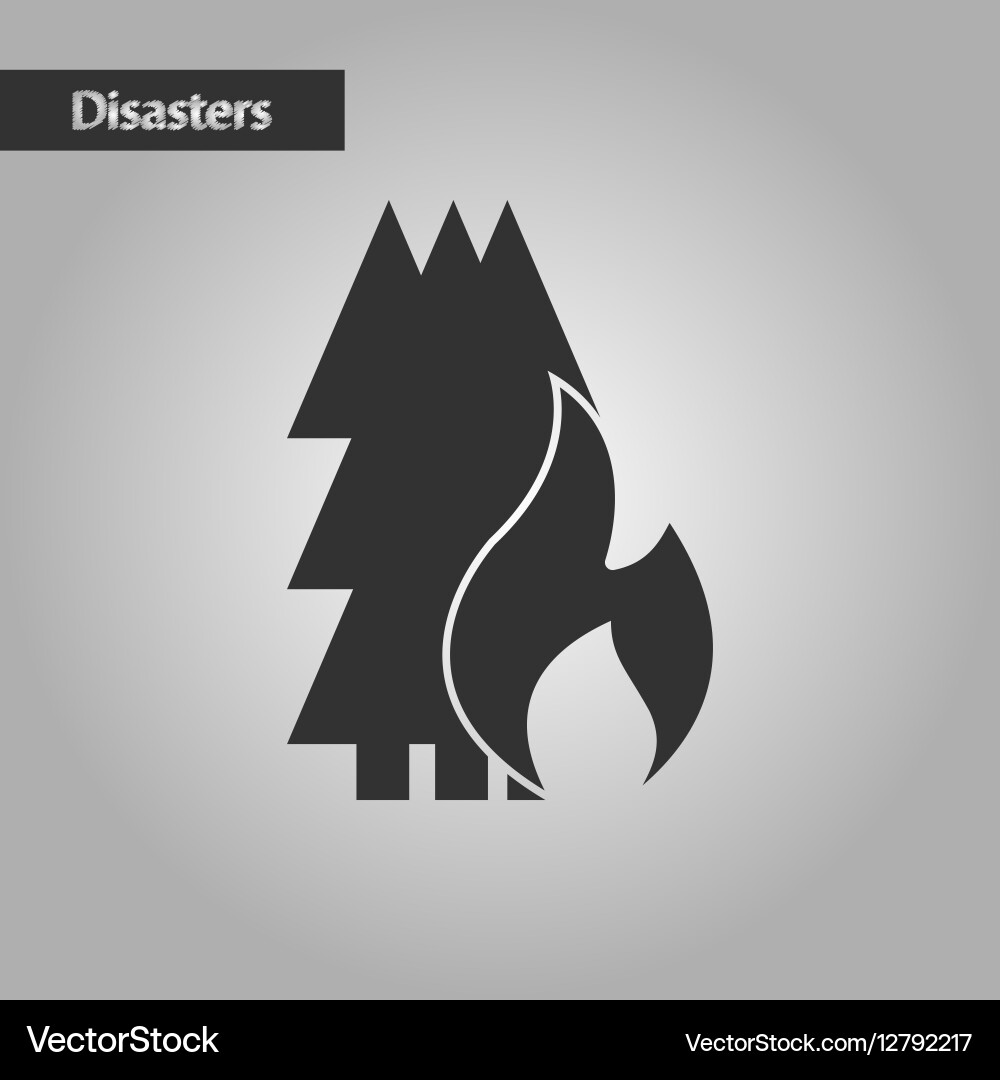 Black and white style forest fire Royalty Free Vector Image