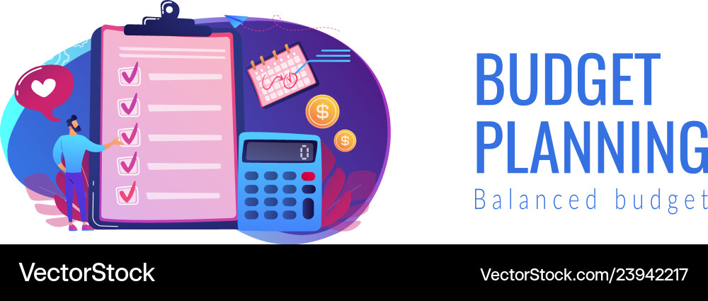 Budget planning concept banner header Royalty Free Vector