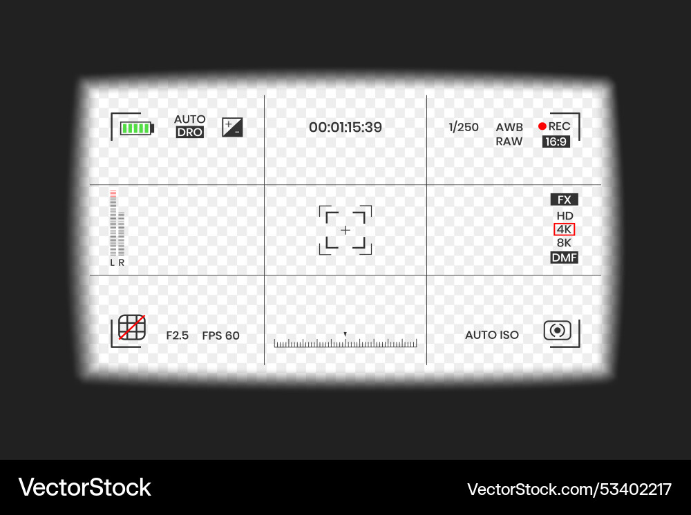 Camera viewfinder video or photo frame recorder Vector Image