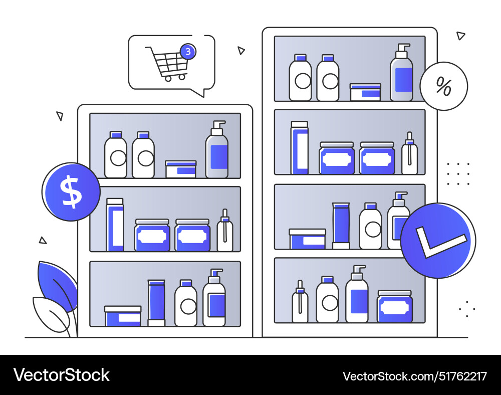 Cosmetics store concept Royalty Free Vector Image