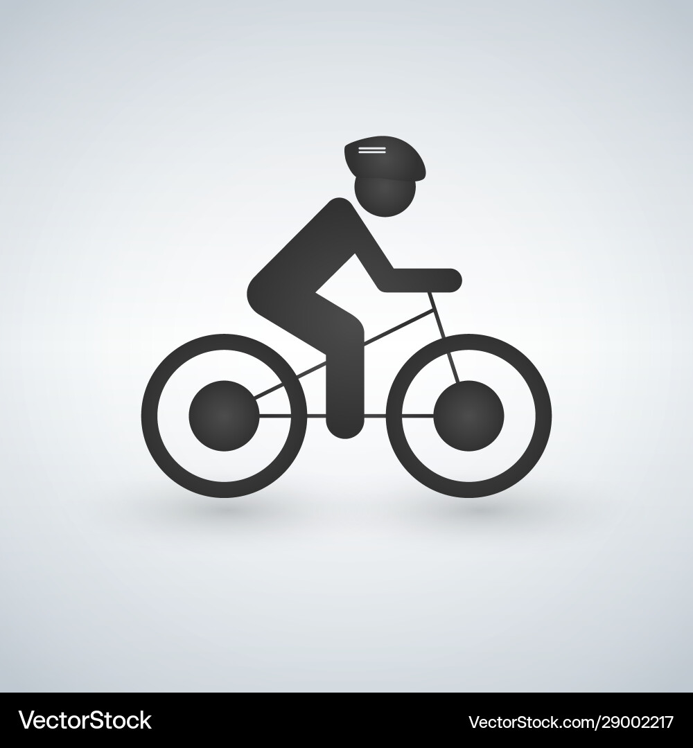 Cyclist icon simple cycling sign Royalty Free Vector Image