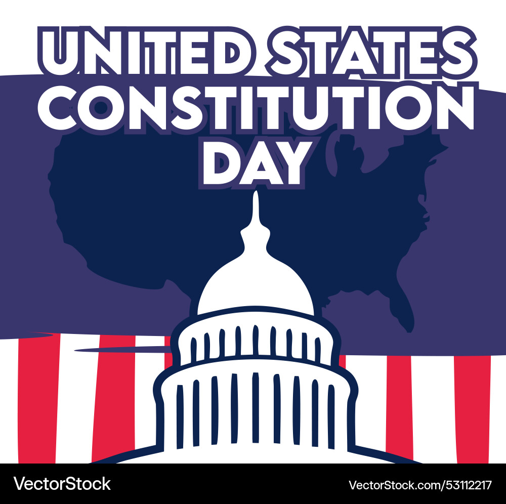 Happy united states constitution day with capitol Vector Image