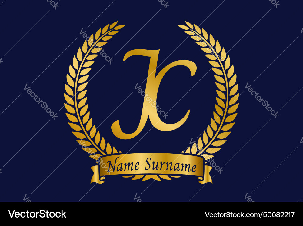 Initial letter j and c jc monogram logo design Vector Image