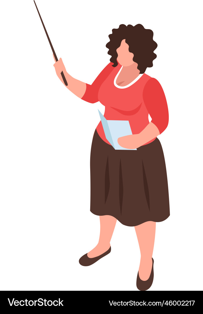 Isometric female teacher composition Royalty Free Vector