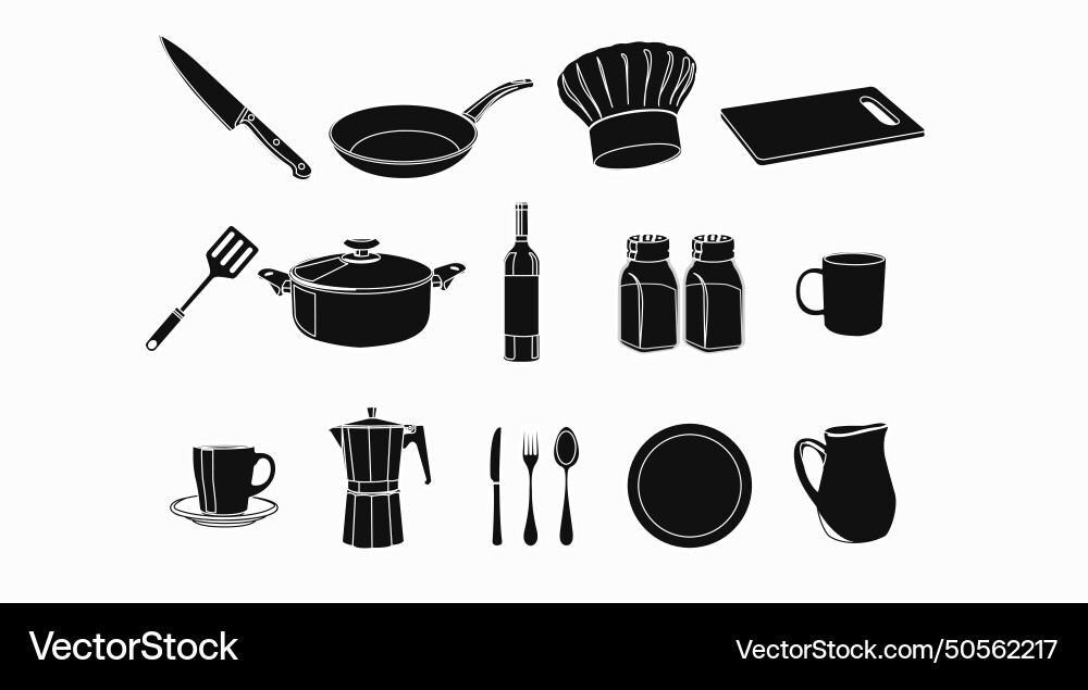 Kitchen icon set Royalty Free Vector Image - VectorStock