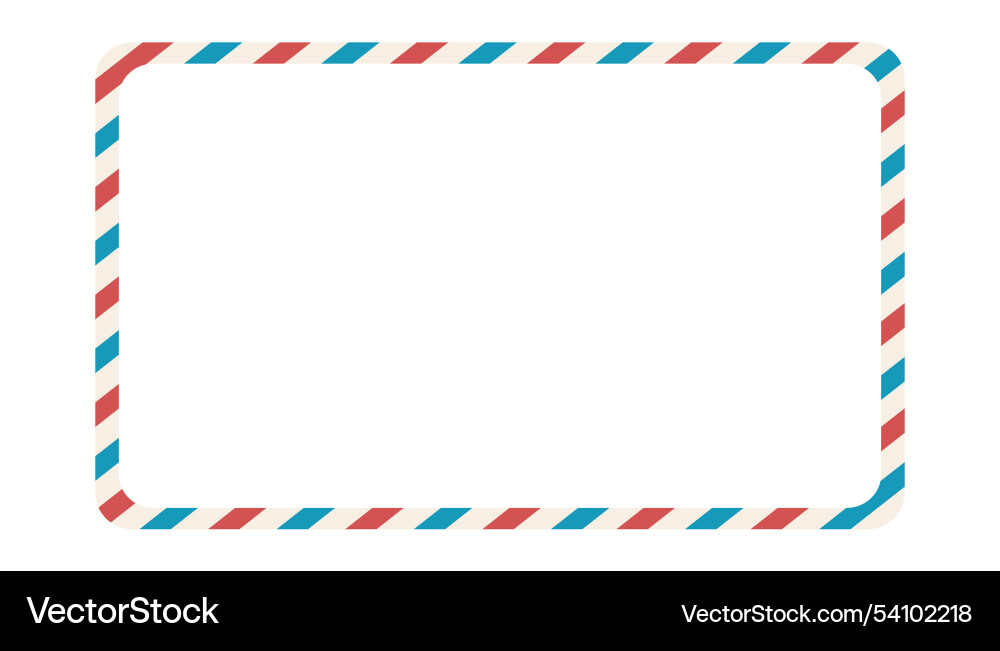 Airmail blank postcard template retro border Vector Image