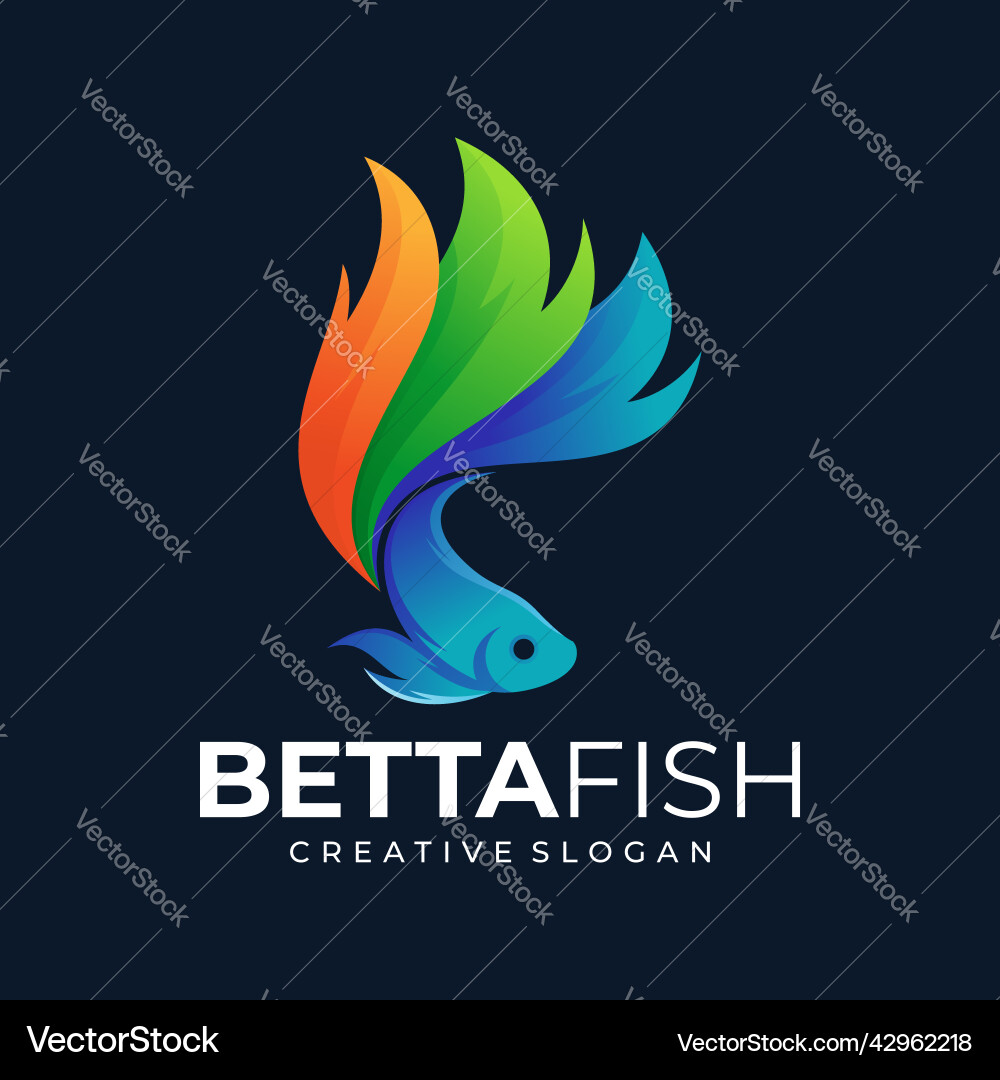 Betta fish logo design template Royalty Free Vector Image