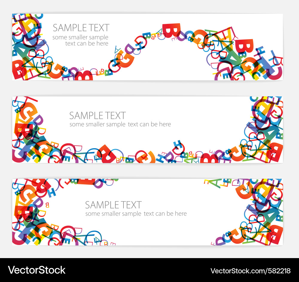 Colorful Letter Banners Royalty Free Vector Image