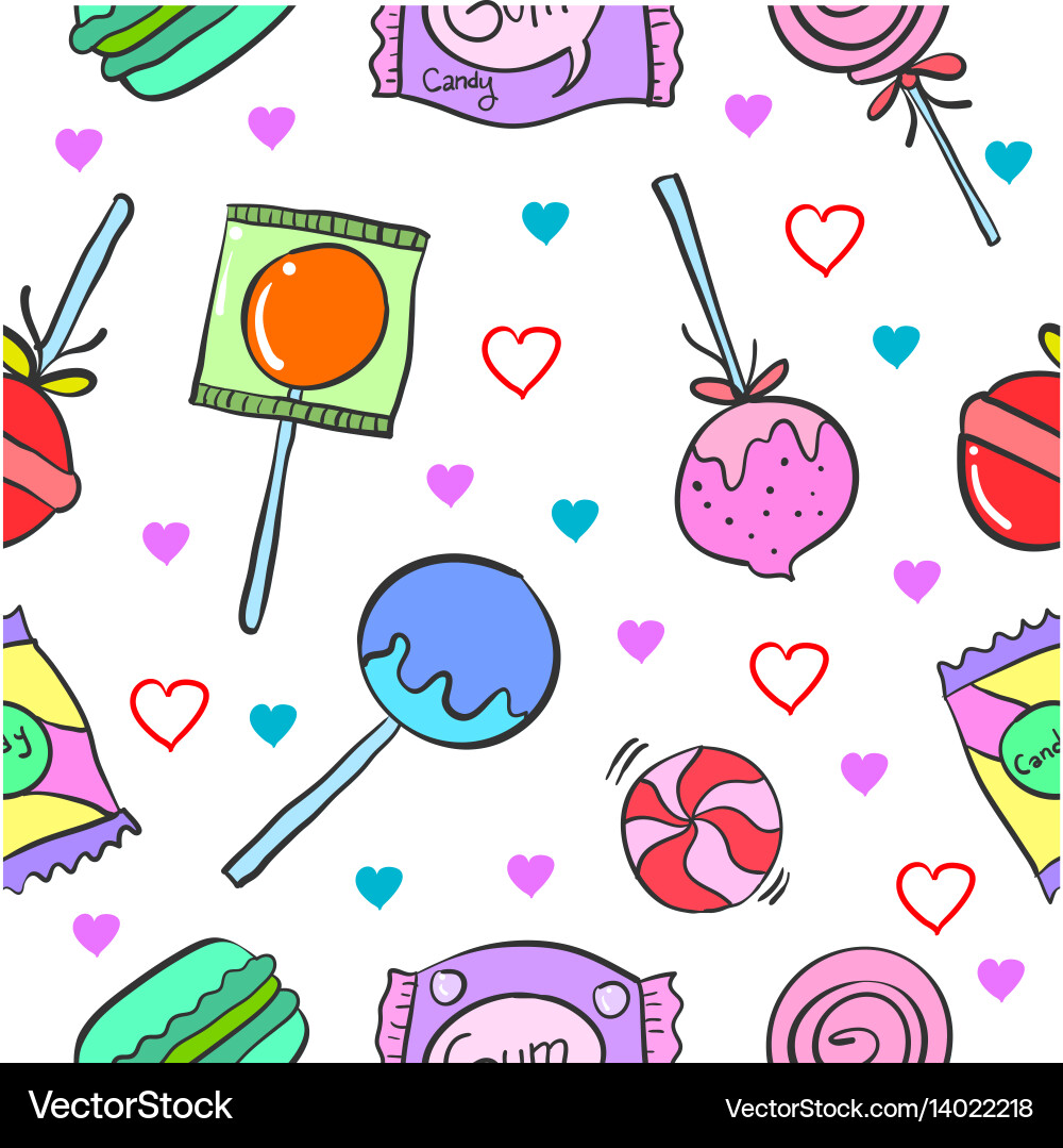 Doodle of candy pattern style Royalty Free Vector Image