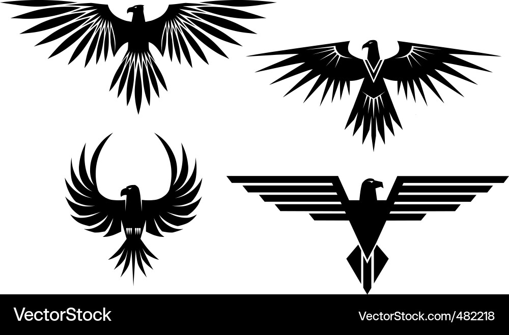 Eagle Symbols and Tattoos Royalty Free Vector Image