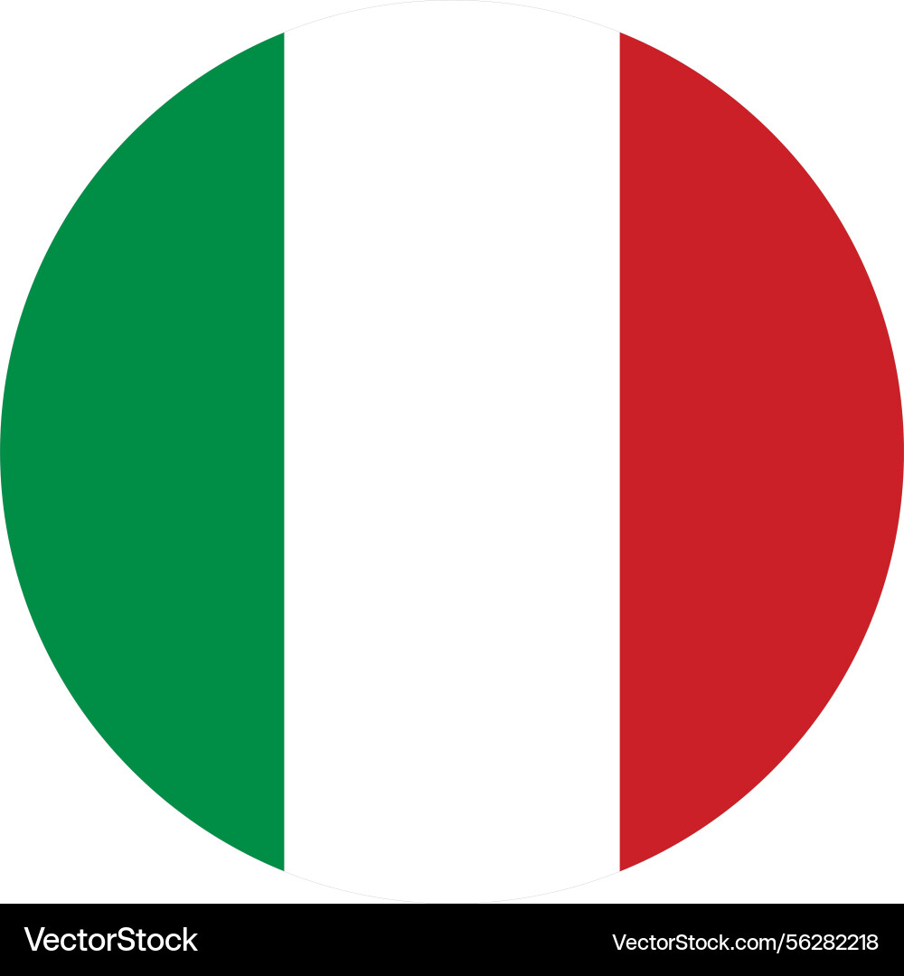 Italy flag icon round shape Royalty Free Vector Image