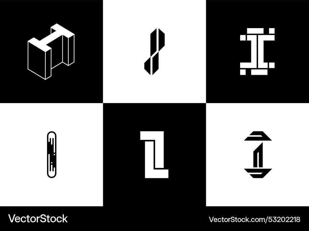 Letter i fonts and logo design Royalty Free Vector Image